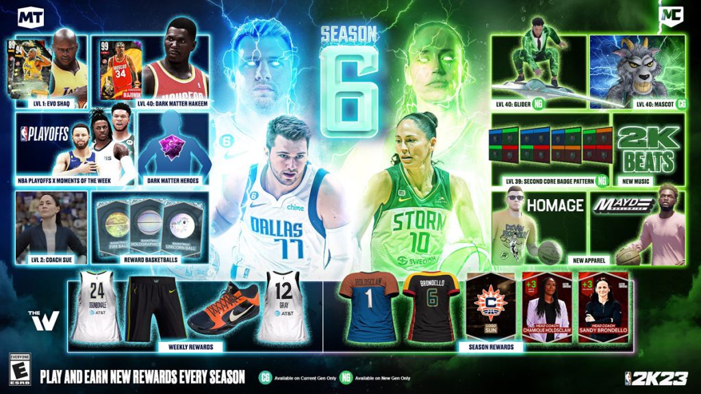 NBA 2K23 Season 6 Full Details: Level 40 MyCAREER Glider & Mascot Reward, Hakeem Olajuwon MyTEAM ...