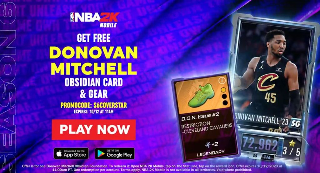 NBA 2K Mobile Locker Code: Donovan Mitchell Card & Gear | NBA 2KW
