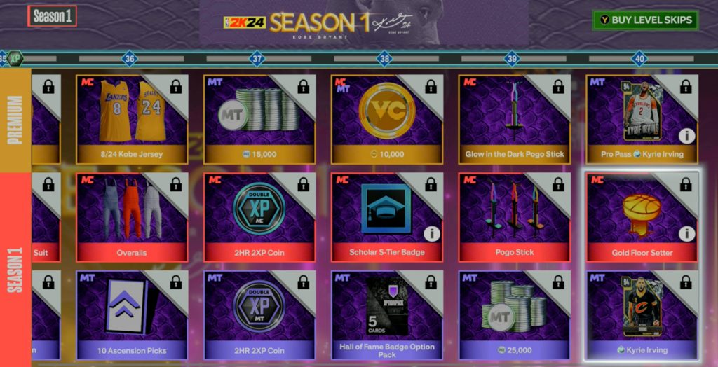 NBA 2K24 Season 1 Rewards & Level 40 Rewards (MyCAREER, MyTEAM) | NBA 2KW