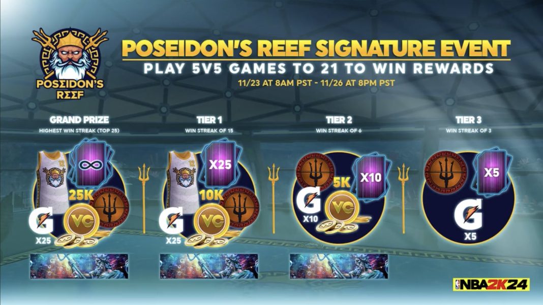 NBA 2K24 Poseidon’s Reef Signature Event Details, Start Date, Rewards | NBA 2KW