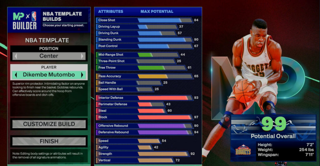NBA 2K25: How to Create Dikembe Mutombo Template Build | NBA 2KW