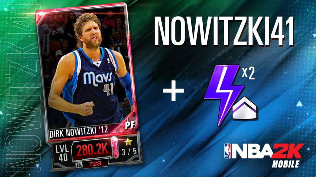 NBA 2K Mobile Code: Dirk Nowitzki LVL 40 Card | NBA 2KW