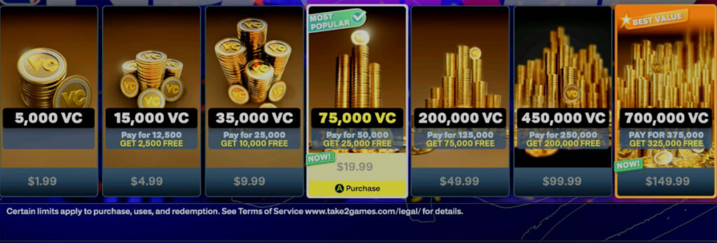 What are the NBA 2K25 VC Prices? | NBA 2KW