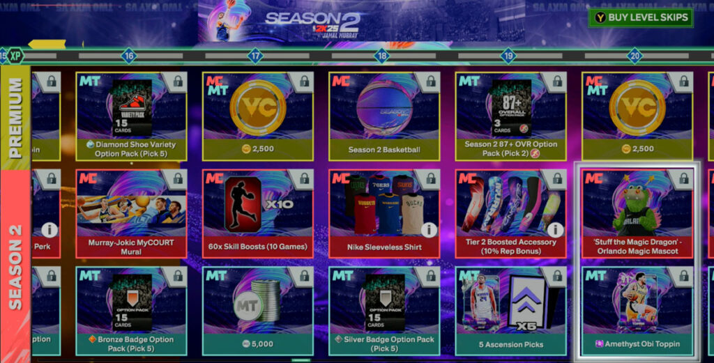 NBA 2K25 Season Rewards Tracker (Seasons 1 Thru 8) - NBA 2KW