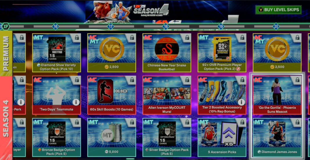 NBA 2K25 Season 4 Rewards & Level 40 Rewards (MyCAREER, MyTEAM, Premium ...