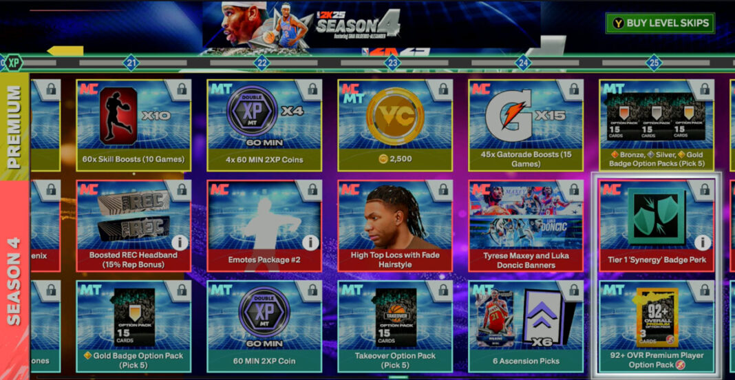 NBA 2K25 Season Rewards Tracker (Seasons 1 Thru 8) | NBA 2KW