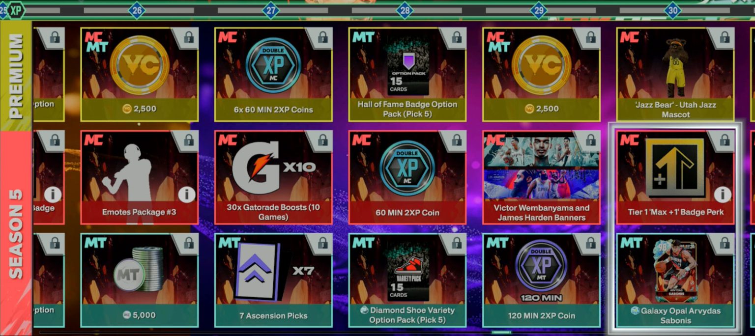 All NBA 2K25 Season 5 Rewards | NBA 2KW