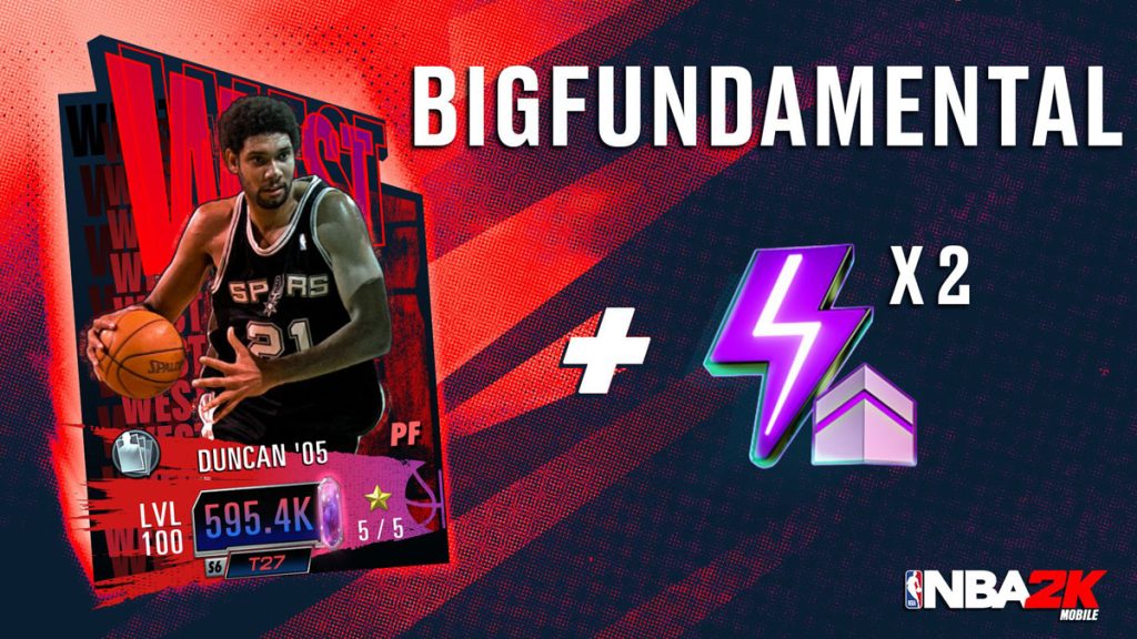NBA 2K Mobile Code: Tim Duncan LVL 100 Card | NBA 2KW