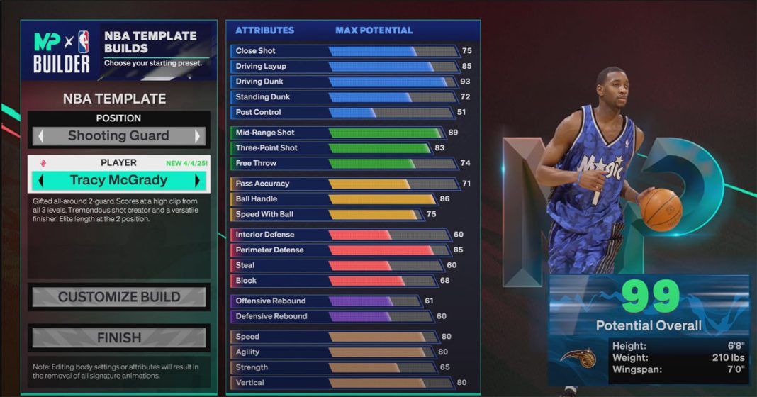 NBA 2K25: How to Create Tracy McGrady Template Build | NBA 2KW