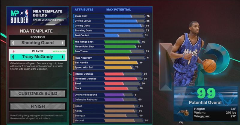 NBA 2K25: How to Create Tracy McGrady Template Build | NBA 2KW