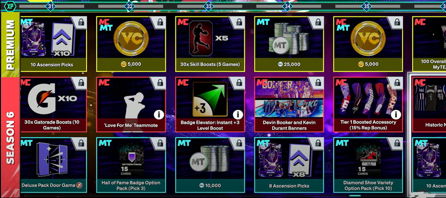 NBA 2K25 Season Rewards Tracker (Seasons 1 Thru 9) | NBA 2KW