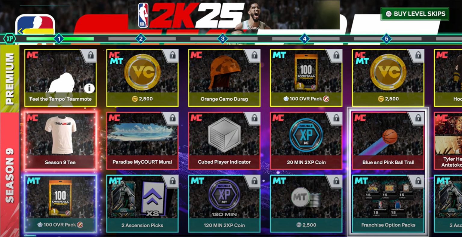 NBA 2K25 Season Rewards Tracker (Seasons 1 Thru 9) | NBA 2KW