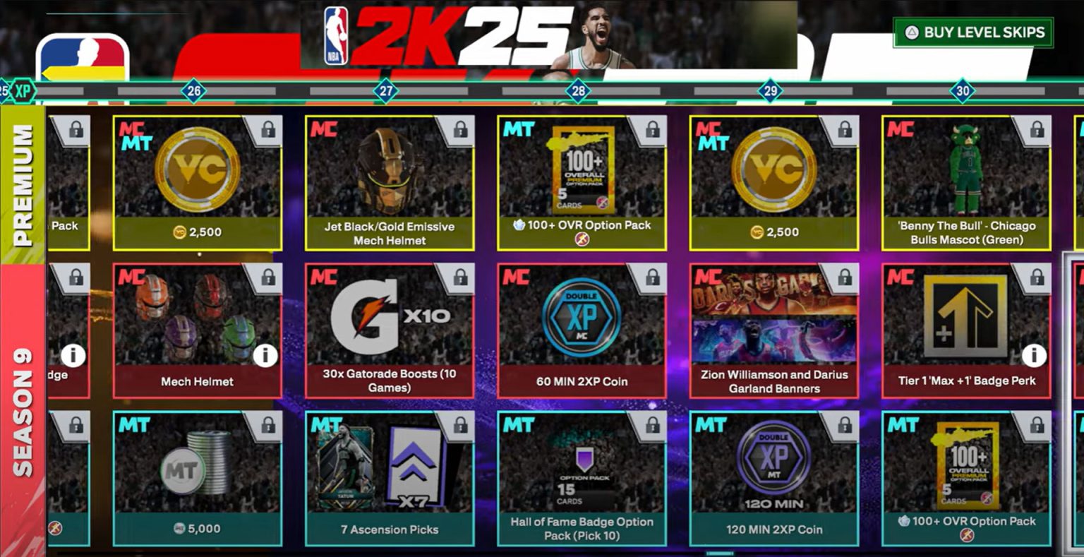 NBA 2K25 Season Rewards Tracker (Seasons 1 Thru 9) | NBA 2KW