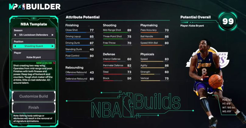 NBA 2K26: How to Create Kobe Bryant Template Build | NBA 2KW