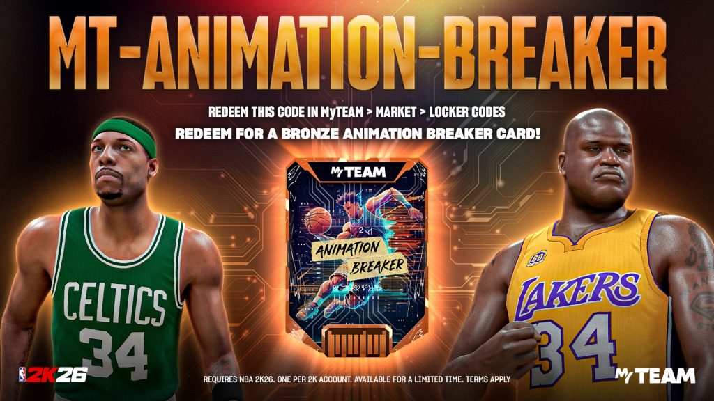 NBA 2K26 Locker Code: Bronze Animation Breaker Card | NBA 2KW